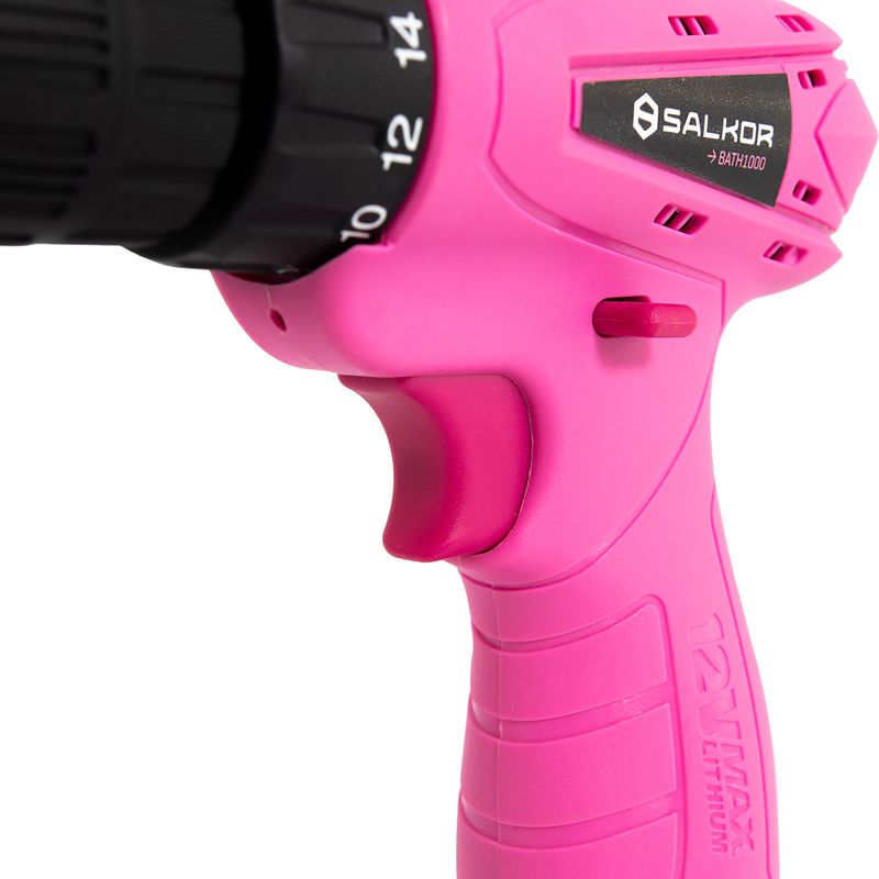 Taladro Atornillador Inalambrico Rosa 12v 10mm - Bulonfer