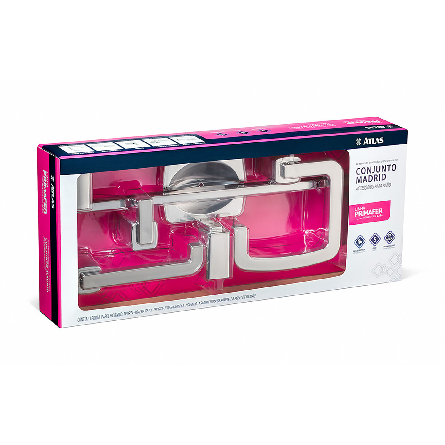 Kit Para Baño 5 Piezas De Plastico - Bulonfer