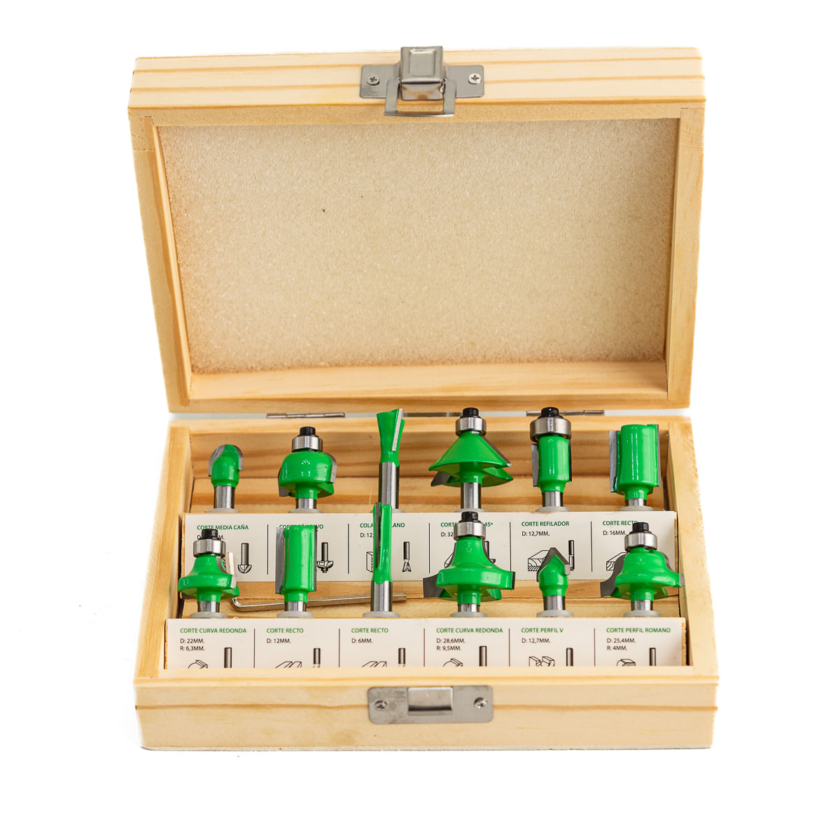 Set De Fresas 1/4 Para Fresadora 12 Piezas - Bulonfer